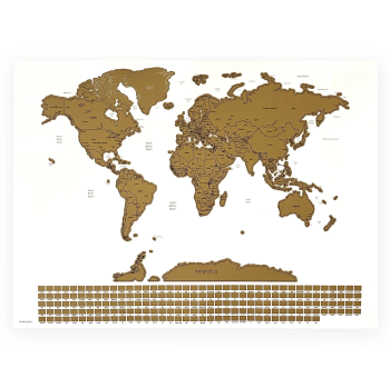 White Scratch Off World Travel Map | Gifts from Handpicked