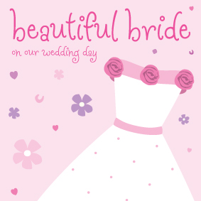 Hand-finished Bride Wedding Day Card