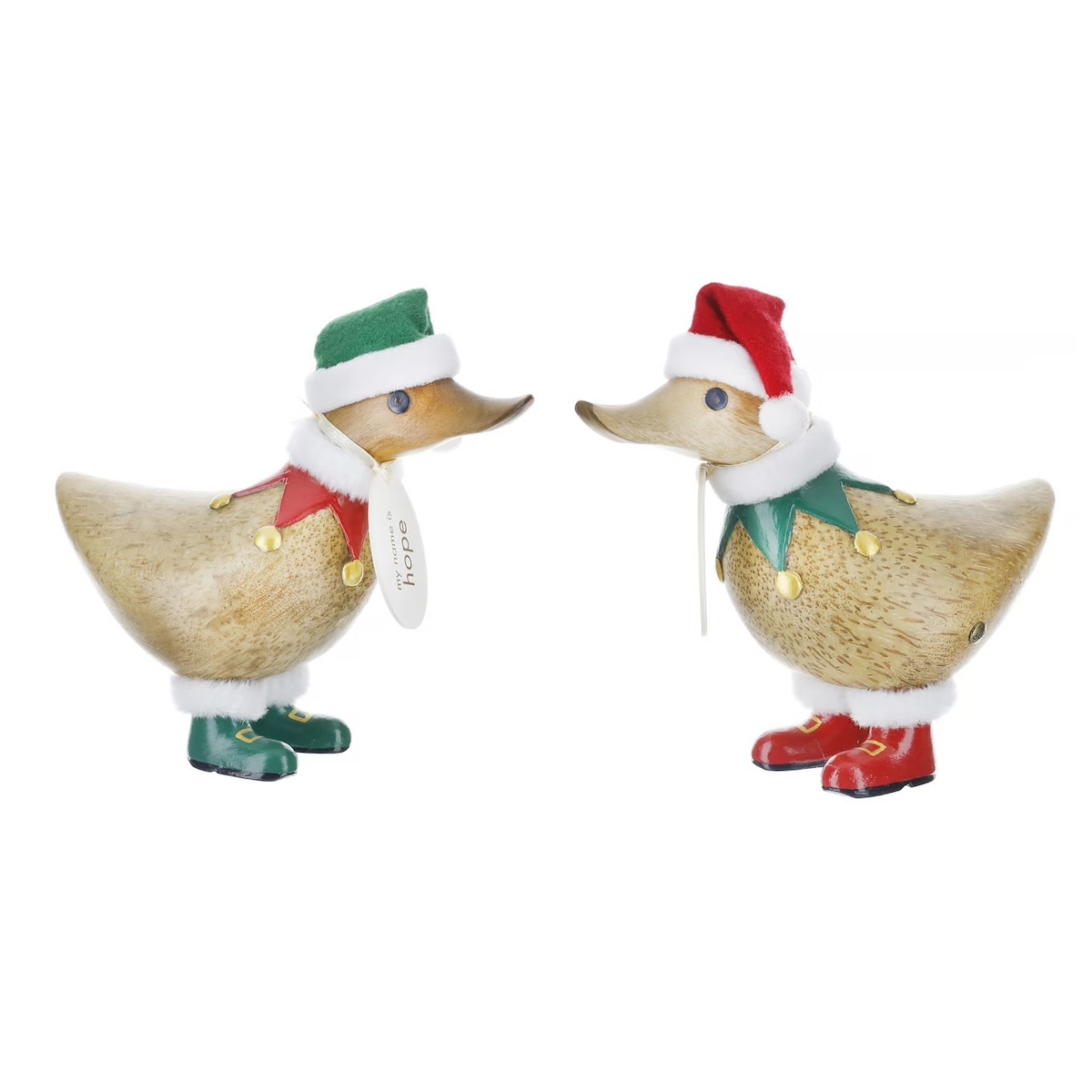 DCUK Traditional Wooden Christmas Duck Elves | Handpicked