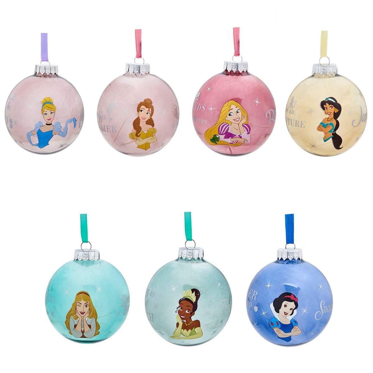 Disney Princess Set of 7 Christmas Tree Baubles | Gifts