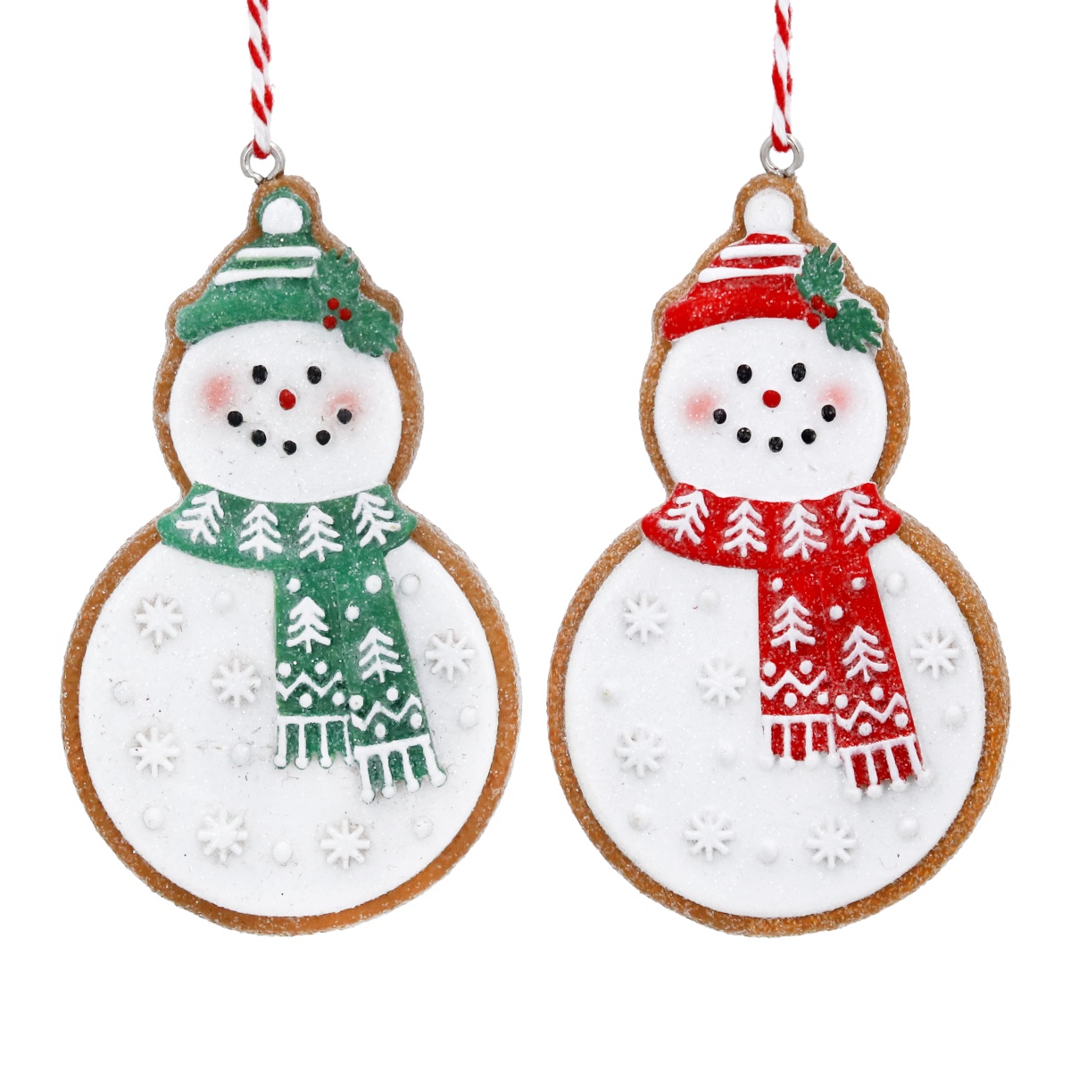 Gisela Graham Gingerbread Snowmen Christmas Decorations
