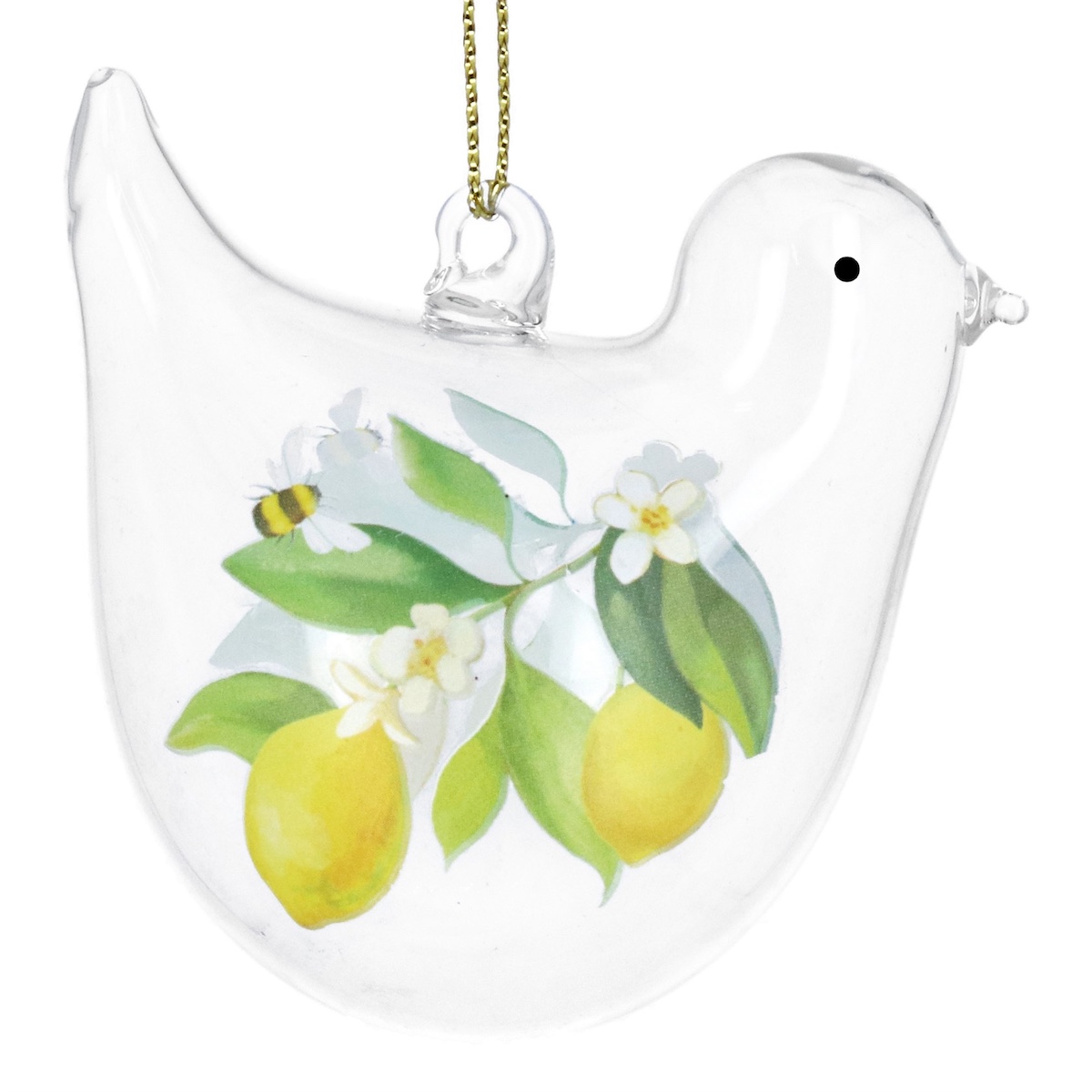 Gisela Graham Lemon Glass Bird Easter Decoration | Gifts