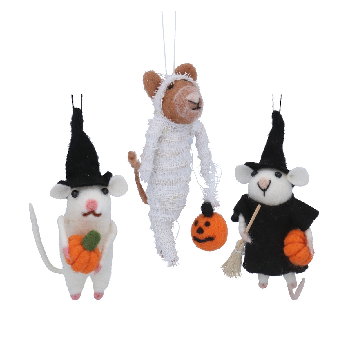 Gisela Graham Felt Halloween Mice Decorations | Handpicked