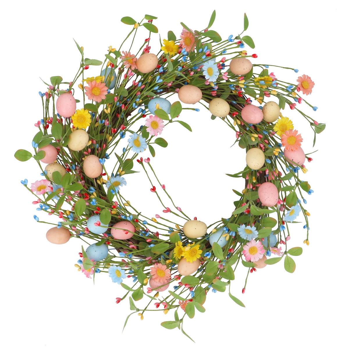Gisela Graham Daisy Speckled Easter Egg Wreath | Handpicked