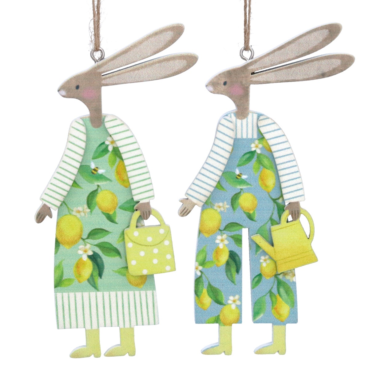 Gisela Graham Lemon Design Rabbit Easter Decorations | Gifts