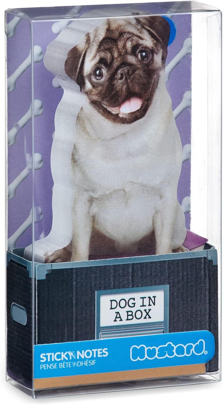 Mustard Pug Shaped Sticky Notes | Gifts from Handpicked