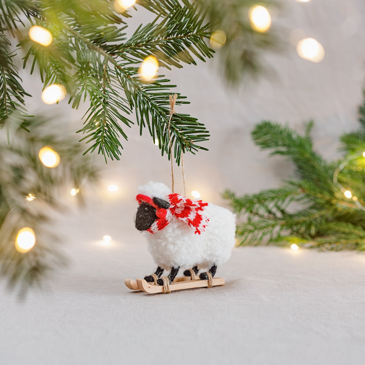 Sass & Belle Sheep on Skis Christmas Tree Decoration | Gifts