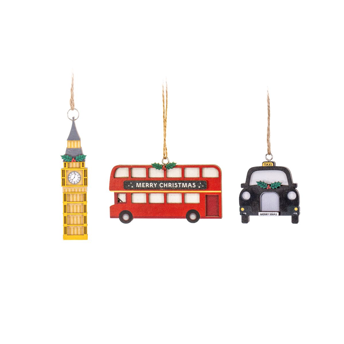 Sass & Belle Wooden London Christmas Decorations | Gifts