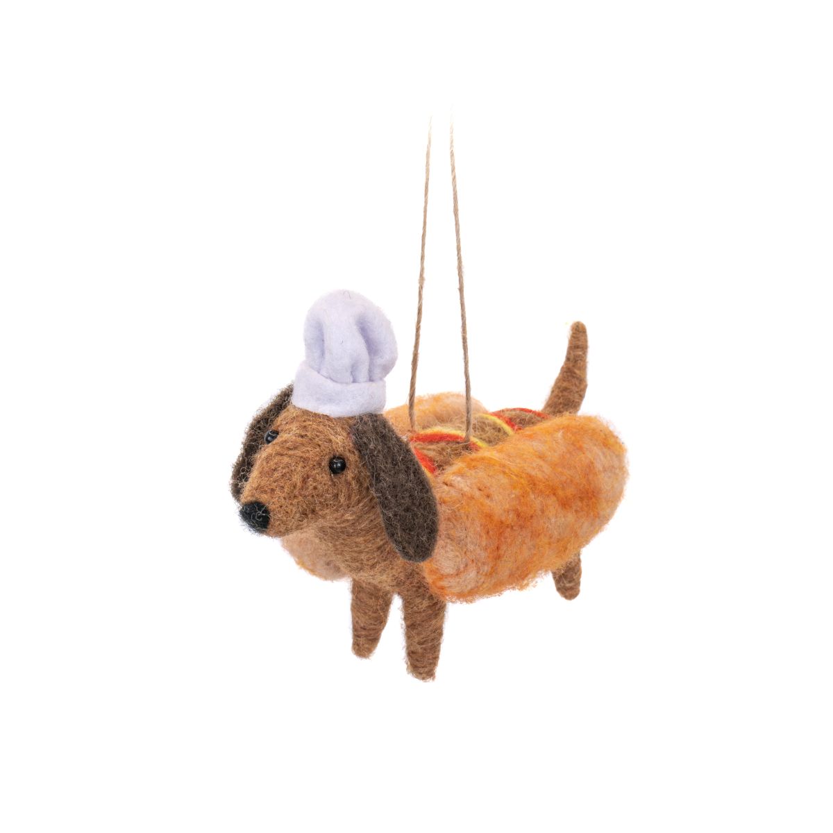 Sass & Belle Felt Hot Dog Christmas Tree Decoration | Gifts