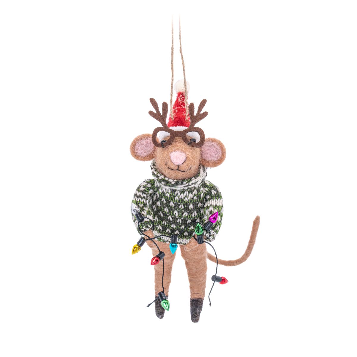 Sass & Belle Felt Party Mouse Christmas Decoration | Gifts