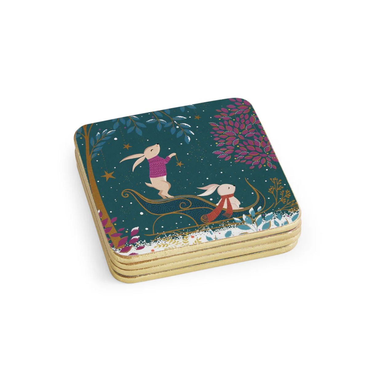 Sara Miller Woodland Tales Christmas Coasters | Handpicked