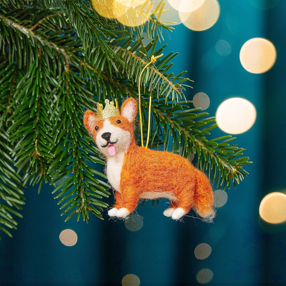Sass & Belle Felt Corgi Christmas Tree Decoration | Gifts