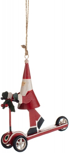 Santa on a Scooter Christmas Tree Decoration|GiftsHandpicked