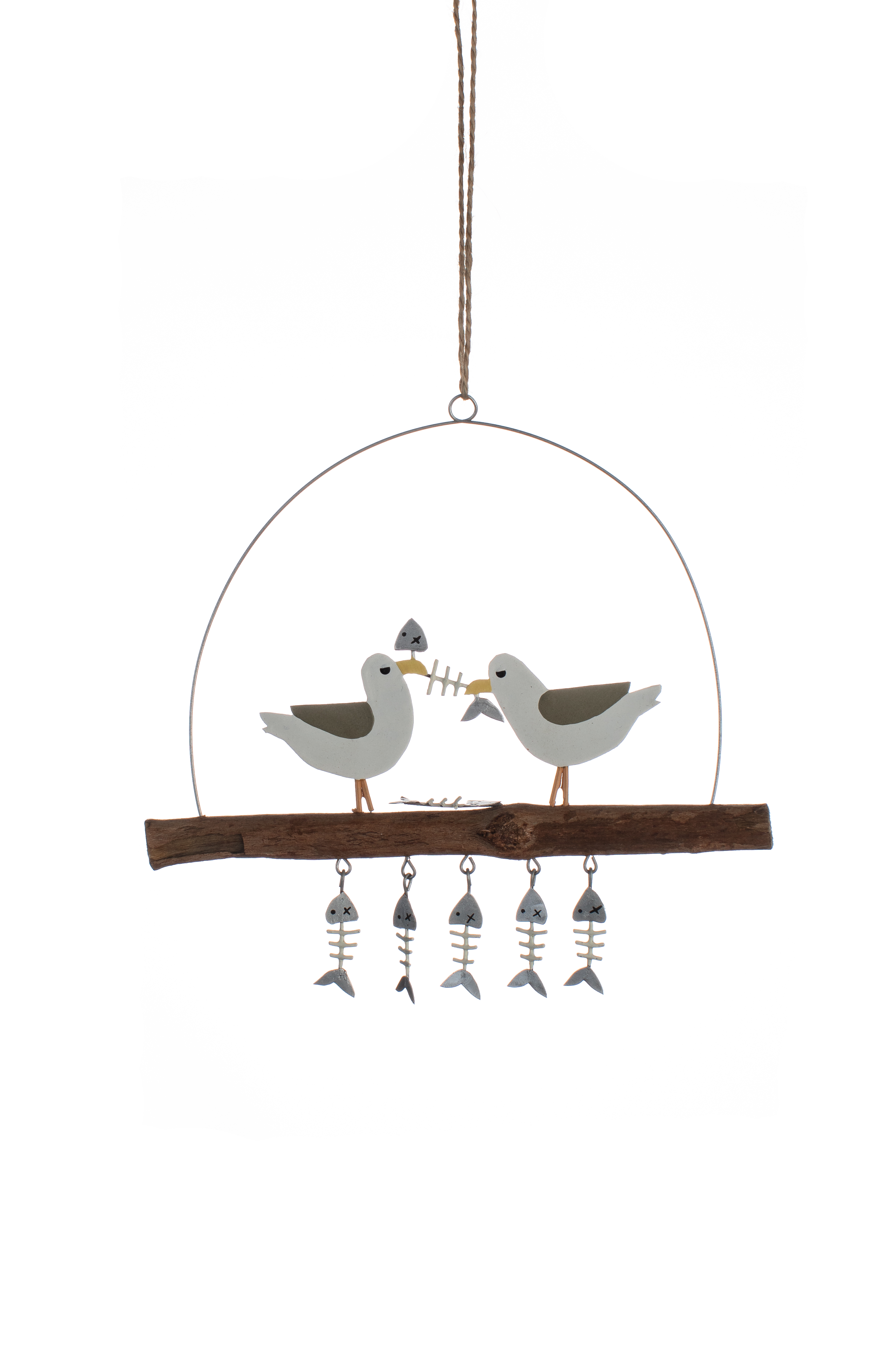 Shoeless Joe Seagull With Fish Driftwood Hanger | GFHP