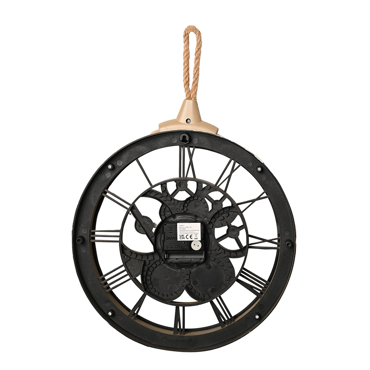 Widdop Cogs & Rope Design Wall Clock | Gifts Handpicked