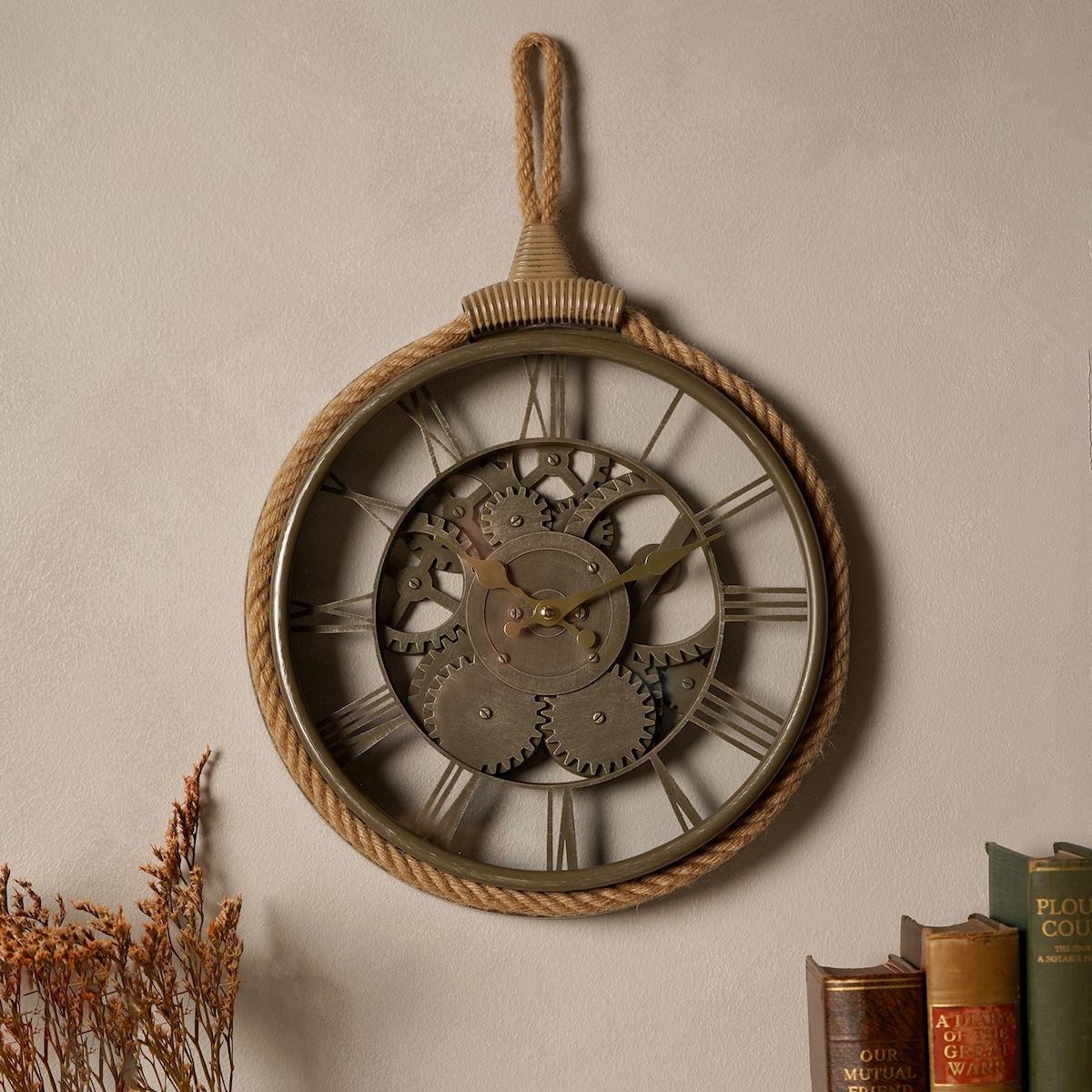 Widdop Cogs & Rope Design Wall Clock | Gifts Handpicked