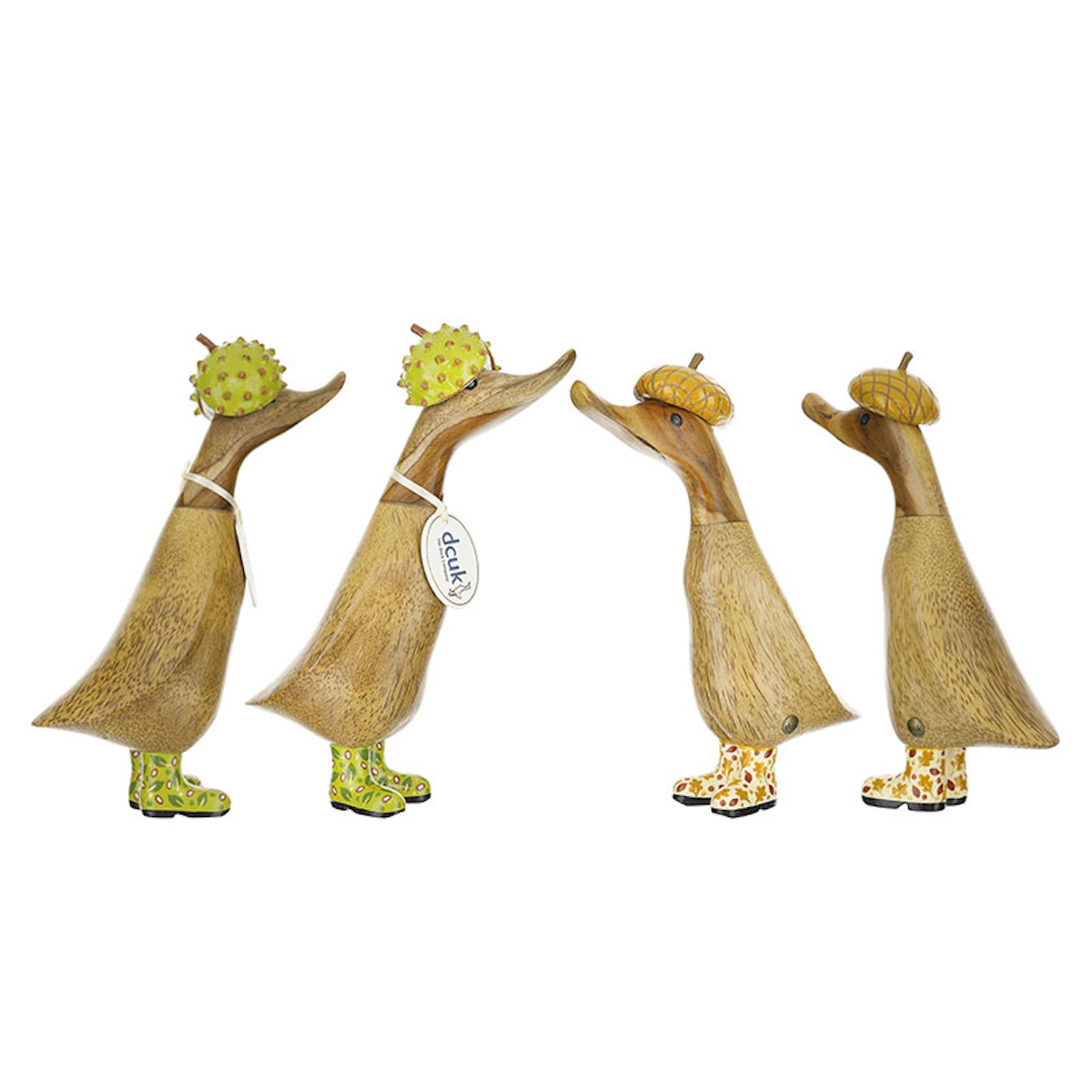 DCUK Autumnal Conker and Acorn Hat Wooden Ducklings | Gifts