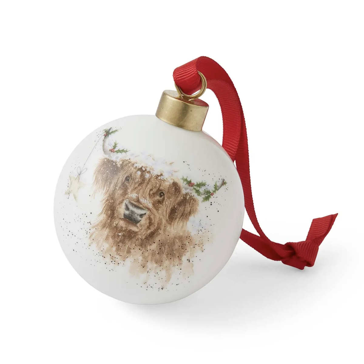 Wrendale Designs Highland Cow Christmas Bauble | Handpicked