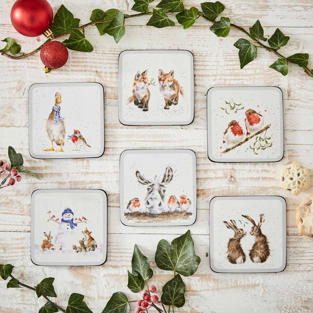 Wrendale Designs Christmas Coasters | Gifts from Handpicked