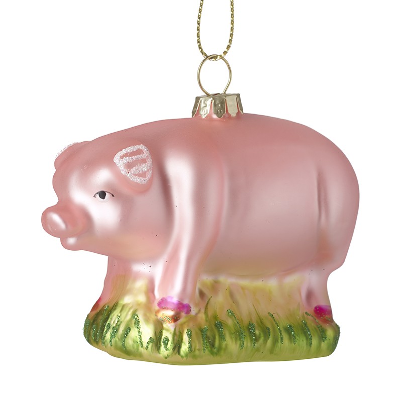 Heaven Sends Glass Pig Christmas Tree Decoration| Handpicked